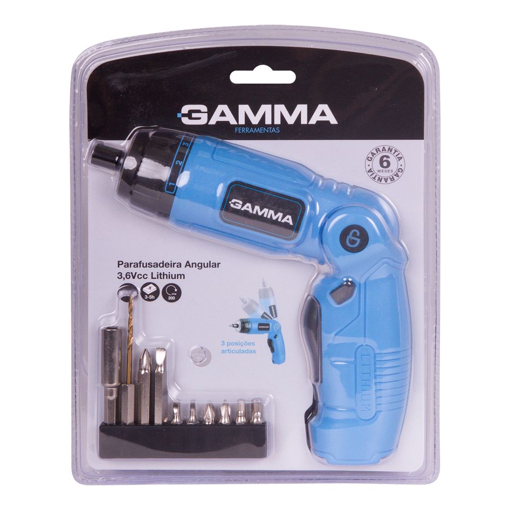 PARAFUSADEIRA ANGULAR 3,6V LITHIUM - gammaferramentasbr